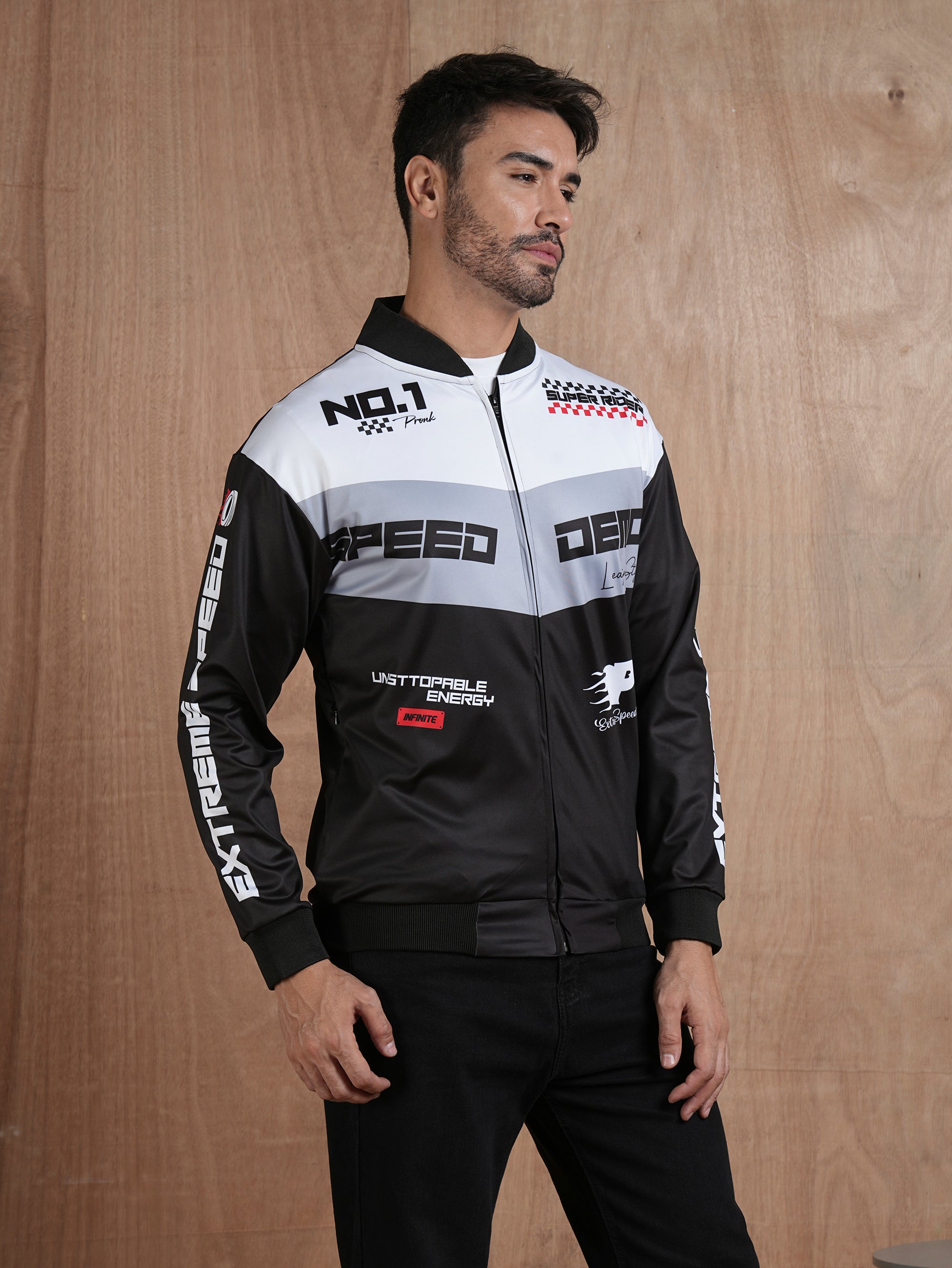 Men Graphic Printed Bomber Jacket Black | Men's Jacket | PRONK – pronk.in