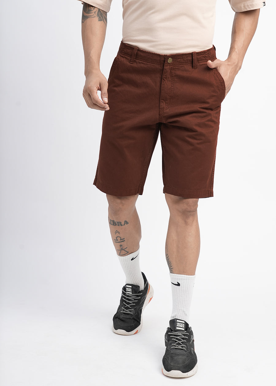 Mens Twill Shorts - Maroon – pronk.in